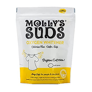 Molly's Suds Natural Oxygen Whitener | Natural Bleach Alternative, Plant-Derived Ingredients | Whitens Brights and Brightens Colors (Pure Lemon Essential Oil - 41.09 oz)