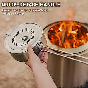 Solo Stove Campfire Popcorn Maker, Stainless Steel Popcorn Popper, Fire Pit Accessory, 3-Quart Capacity, Height: 4 in, Length: 34 in, Dia: 7.75 in, Weight: 2.96 lbs