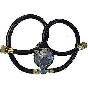 Gas Grill Dual Propane LP Gas 21" Hose and Vertical Gas Regulator Assembly