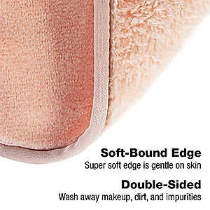 Eurow Makeup Removal Cleaning Cloth, Washable and Reusable, 5 by 5 Inches, Coral, Pack of 10