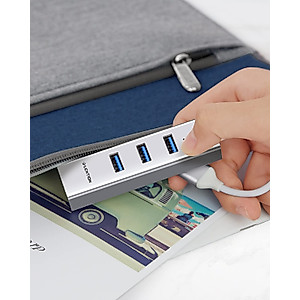 LENTION USB Hub to 3 USB 3.0 & Gigabit Ethernet LAN RJ45, Network Adapter Compatible MacBook Air/Pro (2009-2015), Surface, Chromebook, More Type A Devices, Stable Driver Certified(H23s, Silver)