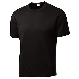 Opna Men's Big & Tall Short Sleeve Moisture Wicking Athletic T-Shirts Regular Sizes & XLT's Black