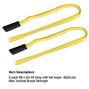 XSTRAP STANDARD 6PK 1" x8' Lift Sling Web Strap/Wear Guard End, 4,000 lbs Break Strength Lifting Straps with 2 Reinforced Loops for Tree Saver Lifting Furniture Appliances Machine