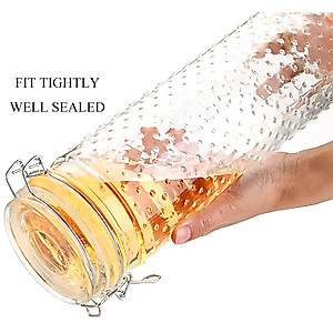 Yesland 2 Pcs 60 Oz Glass Food Storage Jar Canister with Airtight Seal Lid - Large Noodle Holder/Spaghetti Storage Container - Cereal Containers for Kitchen Canning, Pasta, Sugar, Beans and Spice