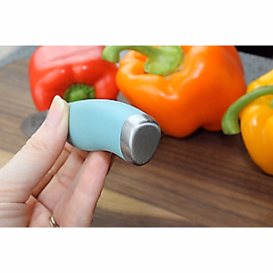 Taylors Eye Witness Syracuse Kitchen Knife 3pce Set - Paring 8cm/3.5”, Chefs 15cm/6” & Cooks All Purpose 13cm/5” Cutting Edge. Ultra Fine, Razor Sharp Blade. Soft Textured Grip Aqua Blue Handle