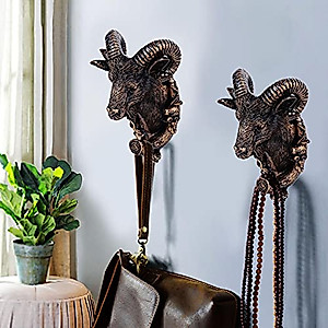 Animal Shape Decoration Hook Creative Coat Hook Wall Hanging Bag Hanger Clothing Hooks Hanging Racks Wall Towel Hanging Hook for Bathroom Bedroom(Goat-Shape)