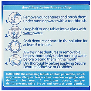 Denture Cleanser 32 Tab By Secure Denture Adhesive (1 Each)