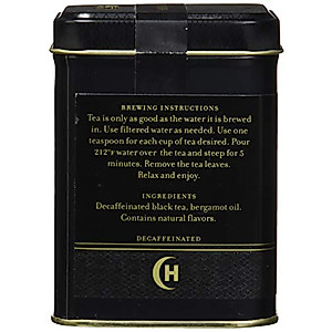 Decaffeinated Earl Grey, Loose tea in 4 Ounce tin