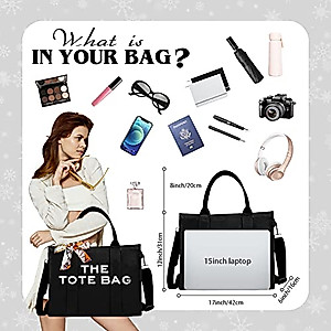 Canvas Tote Bags for Women Handbag Tote Purse with Zipper Canvas Crossbody Bag, Premium Quality and Designed in the USA Large