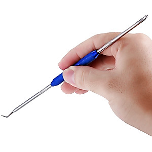 Zhehao Double Pointed Scriber, Metal Scribe Tool Hook and Pick Tool Set Straight 45 Degree 90 Degree Tip Marking Tool for Machinists, Technicians Or Craftsmen, 8.3 Inch Long (2 Pieces)