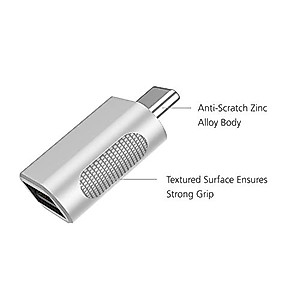nonda USB C to USB Adapter(2 Pack),USB-C to USB 3.0 Adapter, Thunderbolt 3 to USB Female Adapter OTG for MacBook Pro 2019,MacBook Air 2020,iPad Pro 2020 ,More Type-C Devices(Silver)