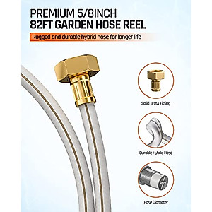 FIILPOW 82 FT Garden Hose Reel & Automatic Pool Cleaner