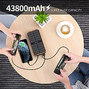 superallure Solar Charger Power Bank, Portable Charger,43800mAh Qc3.0 Fast Charger(Deep Orange)