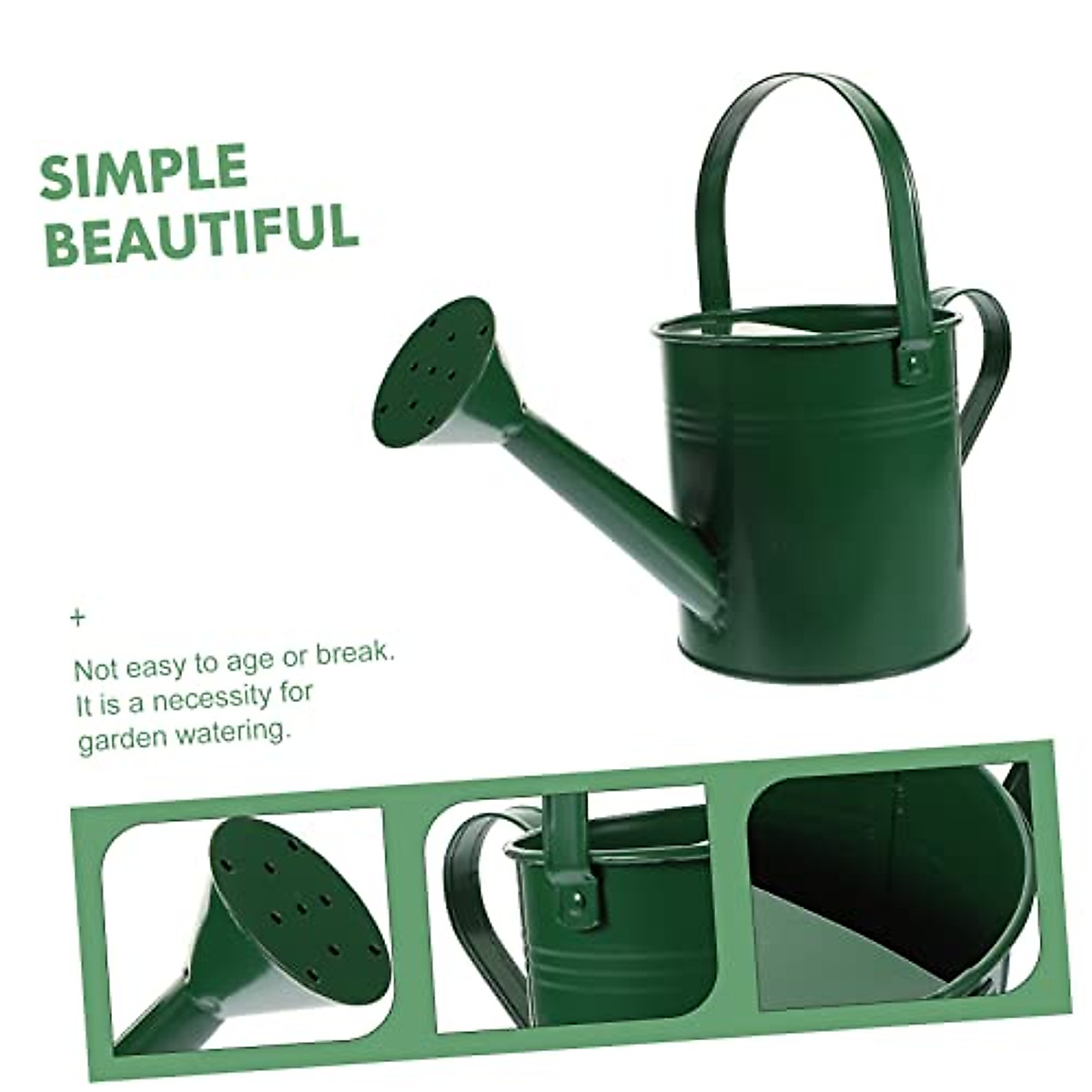 Yardwe Watering can Iron Watering Kettle misting Plant Mister Garden Planting Tool Plant Iron Watering Pot Double Handled Watering Pot Watering Flower Kids Tools Shower Head Metal Child