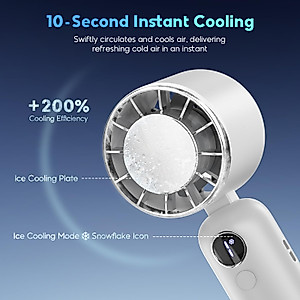 Hotsales Portable Handheld Fan, Powerful Hand Held Mini Fan, 3 Speed USB Rechargeable 5000mAh Battery Operated Fan, LED Display, Cooling Personal Fan Gifts for Women, Men, Travel, Camping, Outdoor