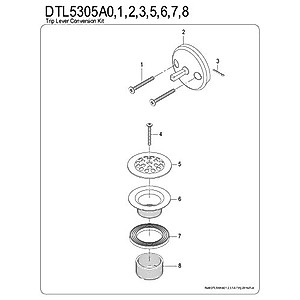 Kingston Brass DTL5305A7 Grid Tub Drain Kit, Brushed Brass,9.06 x 7.48 x 4.92