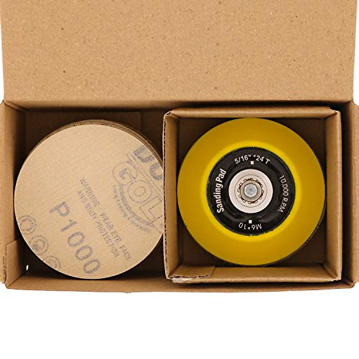 Dura-Gold - Premium - Variety Pack (40,60,80,120,220,320,400,600,800,1000) - 3" Gold Hook & Loop Sanding Discs for DA Sanders - Box of 50 Sandpaper Finishing Discs for Automotive and Woodworking
