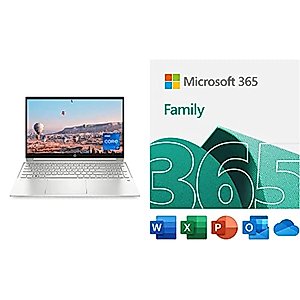 HP Pavilion 15 Laptop, 11th Gen Intel Core i7-1165G7 Processor, 16 GB RAM, 512 GB SSD Storage, Windows 11 Pro, with Microsoft 365 Family | 15-Month Subscription | PC/Mac Download