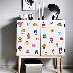 STOBOK Kids Room Decor 1 Set Clothing Sort Stickers Removable Clothes Classification Label Wardrobe Drawer Organizing Label Removable Dresser Clothing Decals Stickers for Kids Adults White Drawer