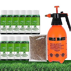 Alkyne Green Grass Lawn Spray, Cowboy Green Grass Seed Spray, Greenrevive Hydroseeding Lawn Solution Grass Seed Spray, Lorco Green Grass Lawn Spray, Liquid Grass Seed Spray for Lawn (10pcs)
