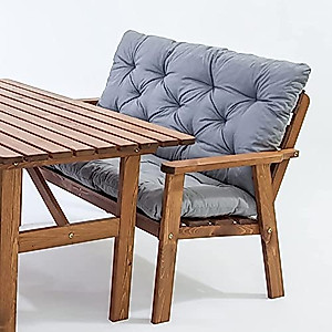 QIQIQ Bench Cushion Replacement 2 or 3 Seat Waterproof Non-Slip Backrest Mat Outdoor Lounger Garden Patio Swing, Brown, 1 Count (Pack of 1)