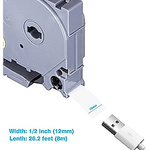 Filery 5-Pack Label Maker Tape for Brother TZe-231 TZ-231 Laminated P-Touch Label Maker Tape, for Model PT D200 D210 H100 1880, Compatible Label Tape Replacement, 12mm 0.47 Inch Black on White