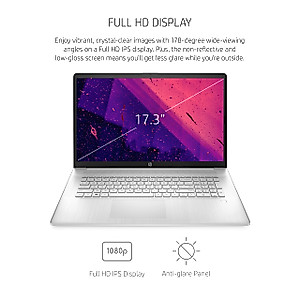 HP 17 Laptop PC, 11th Gen Intel Core i5-1155G7, 8 GB RAM, 512 GB SSD Storage, 17.3-inch Full HD IPS Display, Windows 11 Home, Anti-Glare Screen, Long Battery Life, Webcam & Mics (17-cn1020nr, 2021)