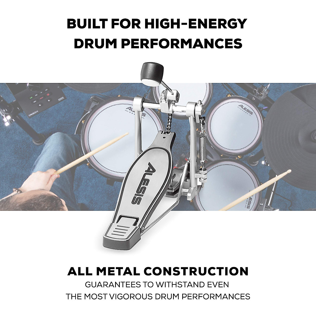 Alesis Drums KP1 – Chain Drive Kick Drum Pedal for Virtually any Alesis Electric Drum Set or Acoustic Drum Kit