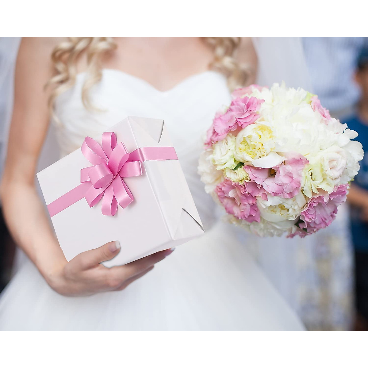 CAMKUZON White Wrapping Paper for Wedding, Baby Shower, Christmas, Holiday, Birthday, Mother's Day - Solid Color Pearly White Gift Wrap Paper Roll - 17.4 Inch X 33 Feet