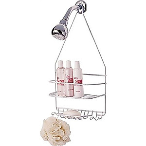 Rocky Mountain Goods Shower Caddy - Rust proof high grade steel - Designated tiered shelves for shampoo / soap - Razor hangers - Includes secure suction cup (White)