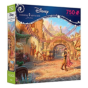 Ceaco - Thomas Kinkade - Disney Dreams Collection - Rapunzel in The Courtyard - 750 Piece Jigsaw Puzzle