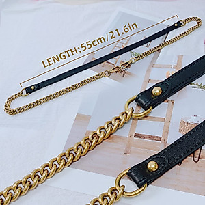 Hualibao Metal Plus Synthetic Leather Purse Chain Strap Length for Shoulder Cross Body Sling Purse Handbag Clutch Replacement（Silver47.2inch）