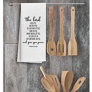 TUNW Christian Themed Kitchen Towels 16×24,Bible Verse Scripture Numbers 6:24-26 Soft and Absorbent Kitchen Tea Towel Dish Towels Hand Towels,Christian Gifts for Women Faith Men Faith
