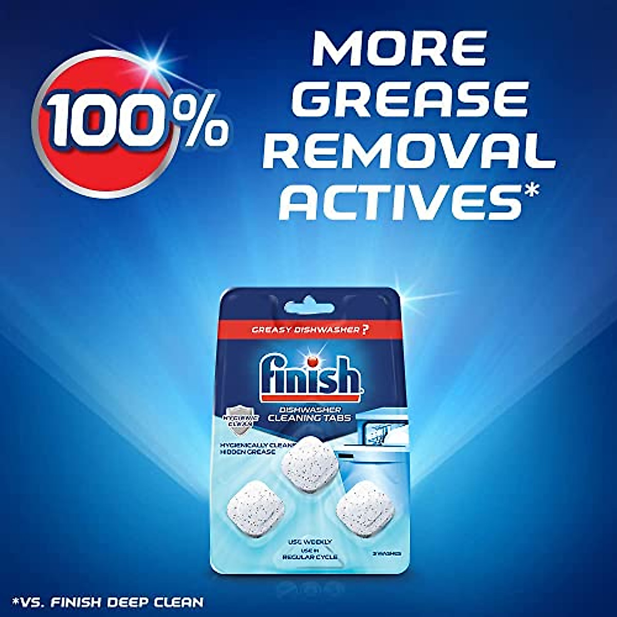 Finish In-Wash Dishwasher Cleaner: Clean Hidden Grease and Grime, 3 ct (Packaging May Vary)