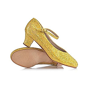 Theatricals Womens Starlite 1.5" Glitter Character Shoes Gold 07.5M T3115