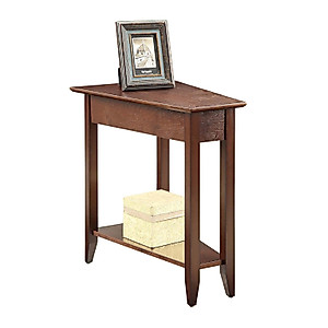 Convenience Concepts American Heritage Wedge End 24"-Traditional Side Table with Storage Shelf, Side Table for Living Room, Office, Bedroom, Espresso