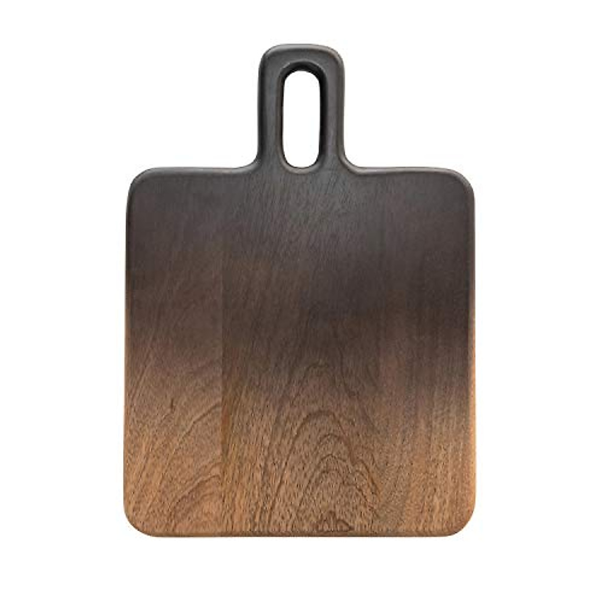 Bloomingville Mango Wood Cheese Handle, Black & Natural Ombre Cutting Board, 14" x 10" (AH1792)