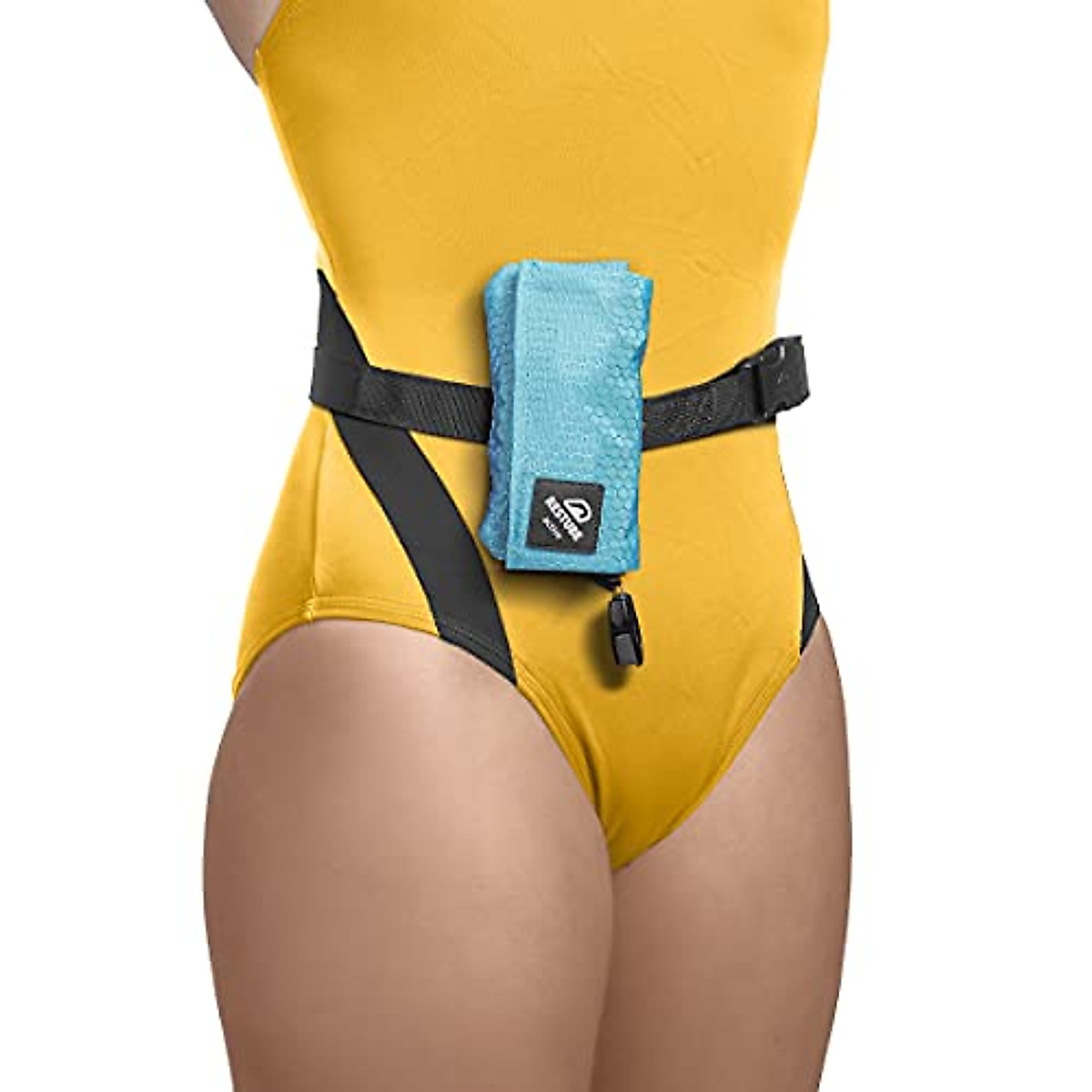 Restube Active Swimming Safety Buoy for Adults and Kids - Open Water Swim Buoy to Help Swimmers Stay Afloat - One-Pull Inflatable Mechanism Life Buoy with Whistle