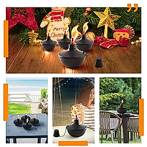 SNOGSWOG 6 Pack Metal Table Top Torches, 18oz Citronella Torches for Outside, Refillable Flame Light Torch, Decorative Tabletop Lantern for Yard, Patio, Deck, Garden, Party, Landscape