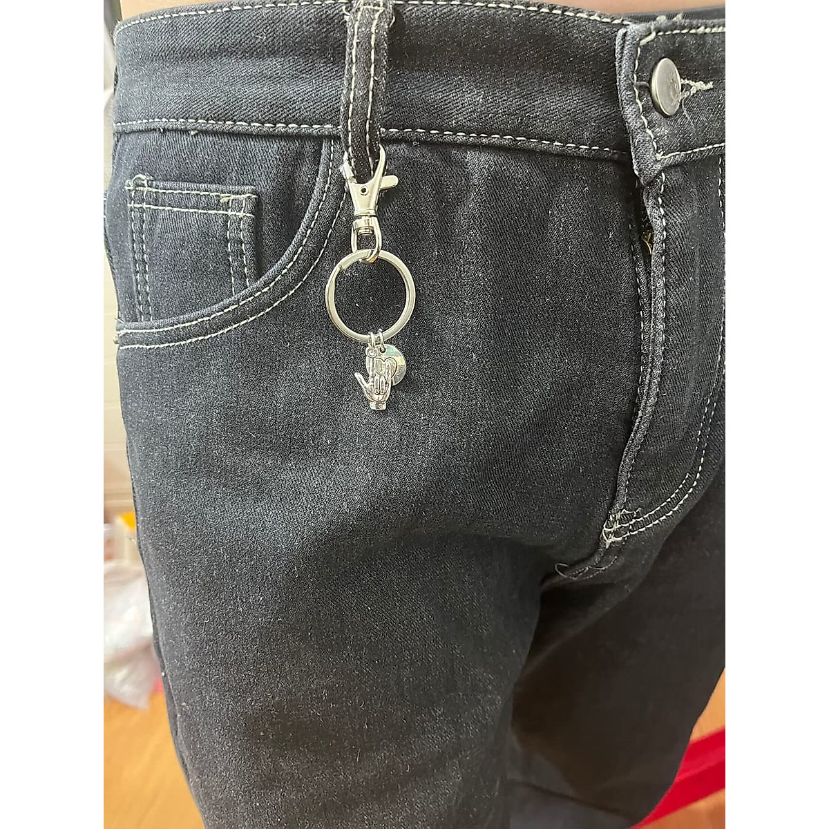 Sign Language Key Ring/Keychain/Zipper Pull - Sign Language Keychain - I Love You Sign Language - ASL Keychain - Signing Keychain