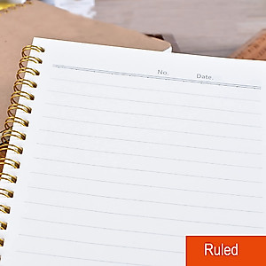 YYaaloa 2pcs Spiral Notebooks A5 6x8 Soft Cover Journals Planners 200 Pages Wirebound Memo Notepads Diary Notebook With black Pen For Work School Writing And Drawing (A5, Ruled)