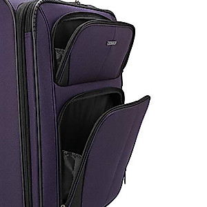 U.S. Traveler Aviron Bay Expandable Softside Luggage with Spinner Wheels, Purple, 30-Inch