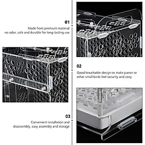 iplusmile Portable Bird Cage, Clear Acrylic Birdcage Hanging Bird Cage House Bird Bath Cage for Parrots, Parakeets, Macaw Lovebirds Bird Accessories