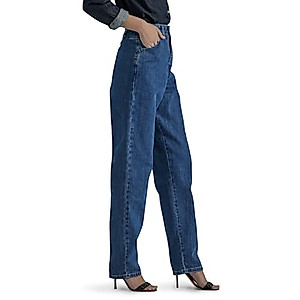 Lee Women's Missy Relaxed-Fit Side Elastic Tapered-Leg Jean, Pepper Stone, 16 Short