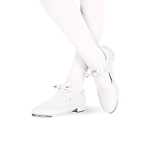 Theatricals Womens Tap Star Ribbon Tie Elastic Tap Shoes Patent 04.5M T9015