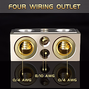 TONDA Battery Terminals, 0/4/8/10 Gauge Battery Terminal Connectors with Shims and Protective Covers, Car Battery Cable Ends, 1 pair