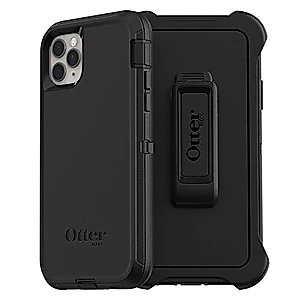 OtterBox iPhone 11 Pro Max (Only) Defender Series Case - Single Unit Ships in Polybag, Ideal for Business Customers - BLACK, rugged & durable, with port protection, includes holster clip kickstand