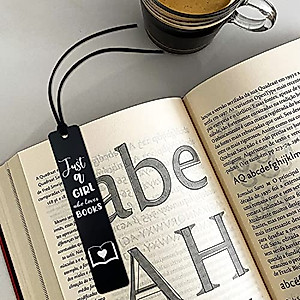 Just a Girl Who Love Books Inspirational Bookmark Gifts for Women Girls Lovers Sister Bookworm Daughter Book Friend Female Sister Gifts Friendship Gifts Thank You Gift