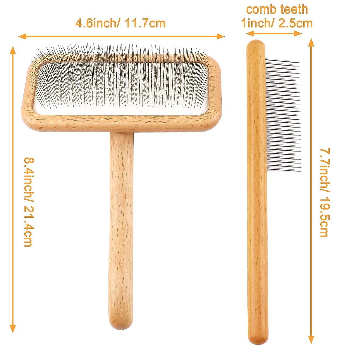 Carpet Rake Sheepskin Wool Brush and Sheepskin Brush Cleaner Comb, More Suitable for Pile Carpets/Rugs, for Carding Fur, Restore Carpets Softness and Texture (Wood, 2PCS(Big+ Small)