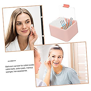 FOMIYES 2 Cotton Swab Plastic Box Organizing Box Cotton Swabs for Makeup Cotton Pad Dispenser Cotton Swab Canister Dispenser Case Apothecary Jar Organizer Storage Box Cotton Swabs Box